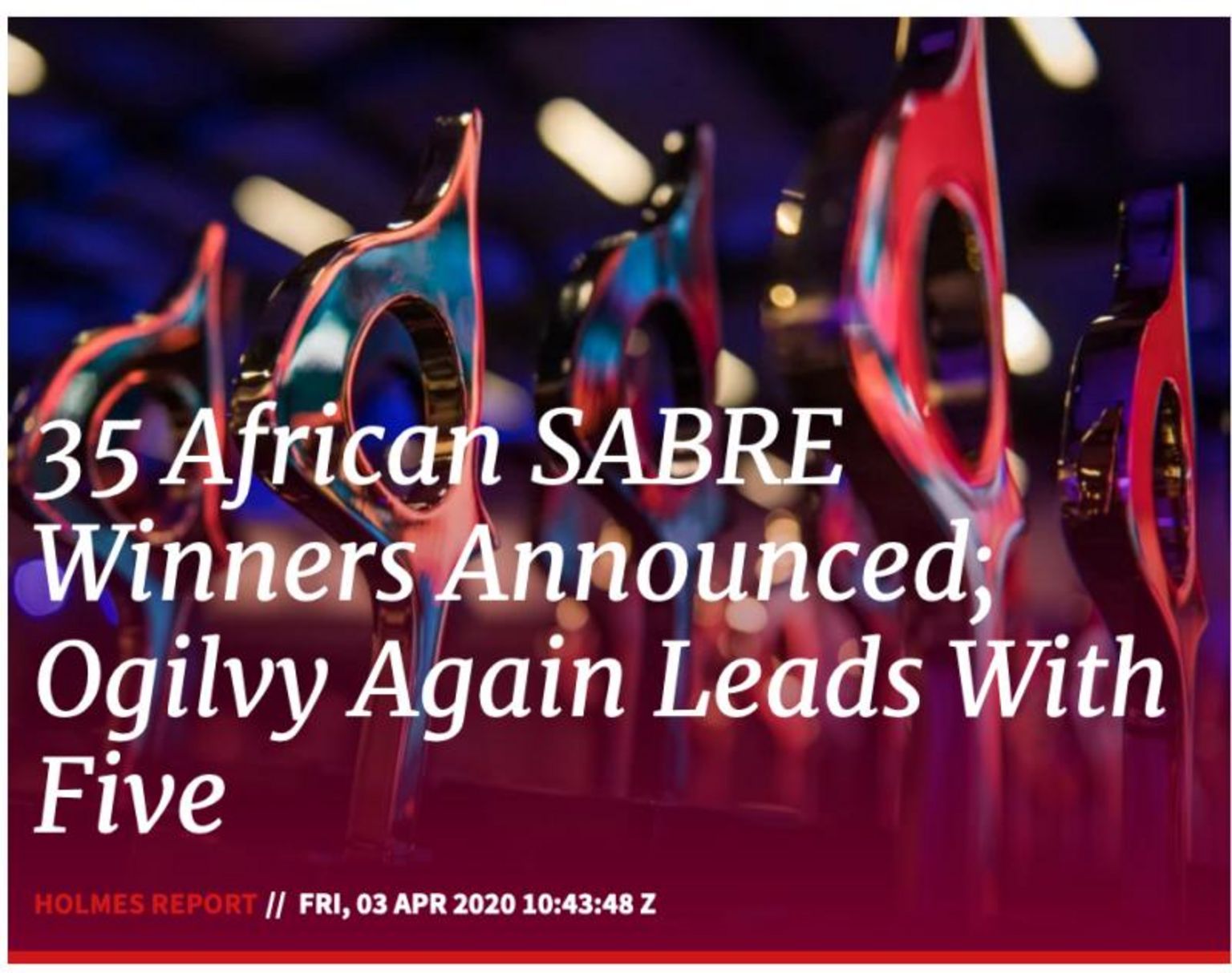 Congratulations Ogilvy which leads the 2020 African SABRE Awards ...
